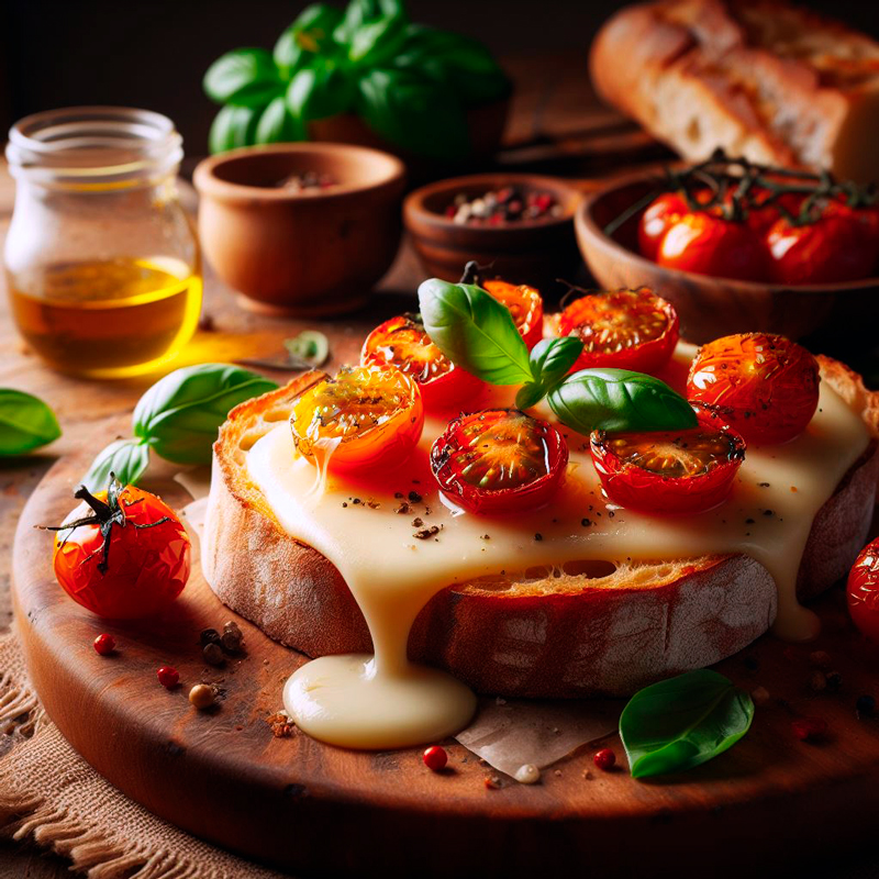 Provolone con Tomates Cherry y Albahaca | Quesería Mansueto